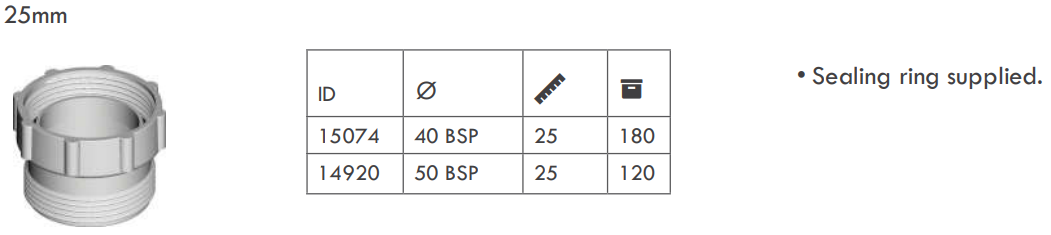 15074 Trap Extension 40mm x 25mm Plastec